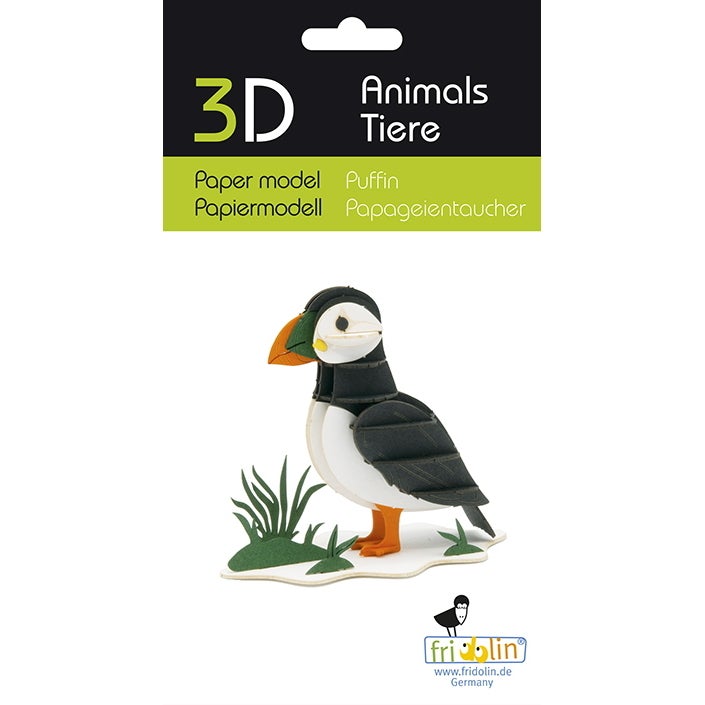 3D Paper Model - Puffin | Giggle Monkey Toys